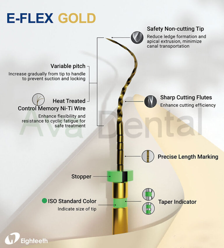 فایل روتاری ایتیس Eighteeth مدل E-Flex gold گلد | آوادنتال